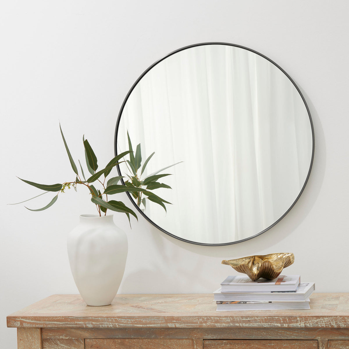 Studio Round Mirror, Gunmetal - 70cm - Round Mirrors + Delivery ...