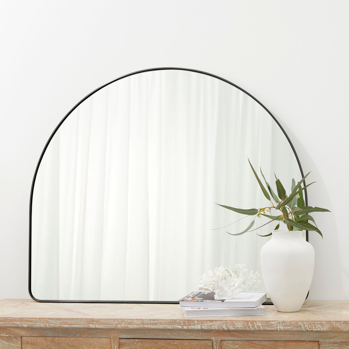 Studio Wide Wall Arch Mirror, Gunmetal - Arch Mirrors + Delivery ...