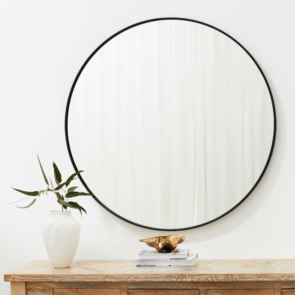 Studio Round Mirror, Black - 120cm - Round Mirrors + Delivery Australia ...